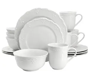 ELAMA Henryi 16 Piece Porcelain Dinnerware Set - One-color