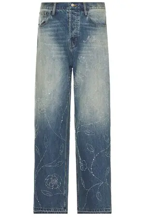 NAHMIAS Beaded Wide Jeans - Dark Wash Adh #84