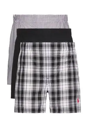 Polo Ralph Lauren Polo Ralph Lauren Classic Fit Cotton Boxer 3 Pack In Multi Bengal Stripe  Stockton Plaid  & Polo Bl