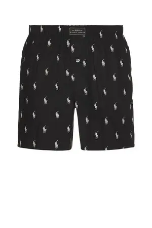 Polo Ralph Lauren Woven Boxer In Multi - Rl Black & White Aopp