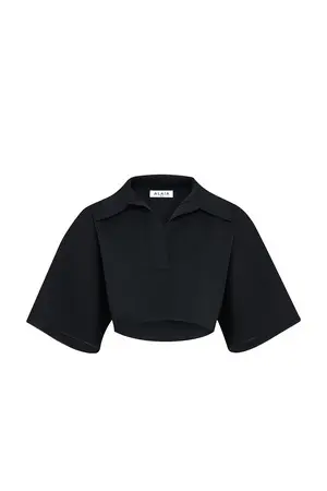 Alaïa Crop Polo Top