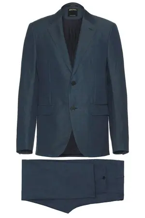 Zegna Trofeo Summer Suit In Teal