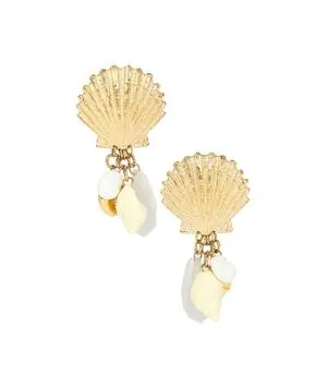 Chloé Shell Earrings - Purple & Green