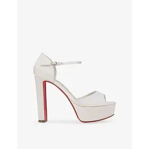 CHRISTIAN LOUBOUTIN Sandaloo 130 Satin-crepe Heeled Sandals - Ivory