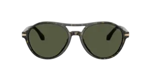 Giorgio Armani Round Eyeglasses - Green Havana