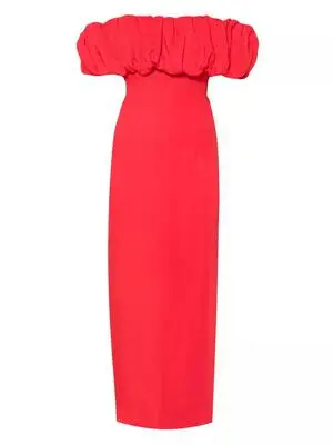 ROWEN ROSE Bardot-neckline Midi Dress