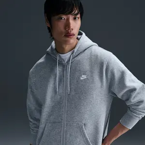 Nike Club Full-zip Fleece Hoodie - Grey