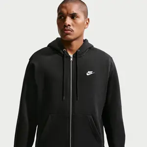 Nike Club Full-zip Fleece Hoodie - Black