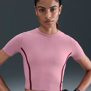 Nike Fitted Dri-FIT Short-Sleeve Top Pink