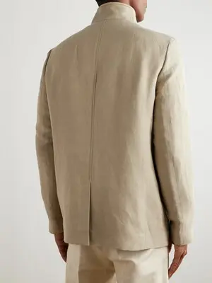 Loro Piana Spagna Unstructured Nehru-collar Jacket - Neutrals