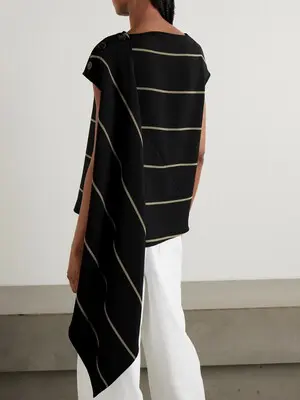 Proenza Schouler Sutton Striped Crepe Top - Black