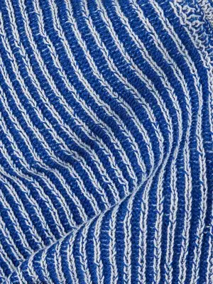 Escvdo Dual Paneled Ribbed Cotton Turtleneck Sweater