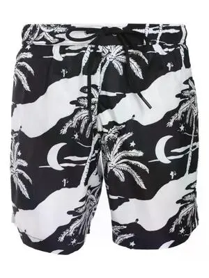 MAUNA KEA Graphic-print Swim Shorts - Black