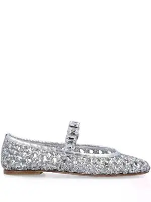 Casadei Silver Tone Flats For Women