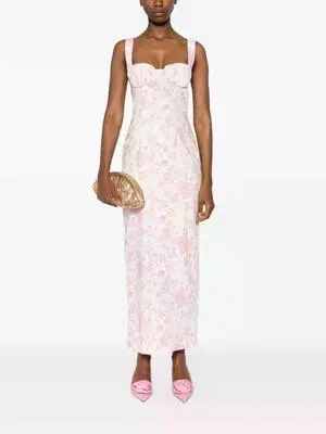 ROWEN ROSE Rose-print Maxi Dress