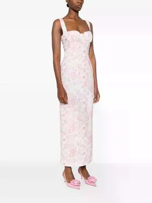 ROWEN ROSE Rose-print Maxi Dress