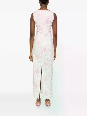 ROWEN ROSE Rose-print Maxi Dress