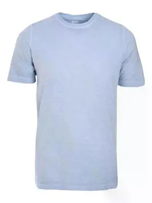 120% Lino Mélange-effect Crew-neck T-shirt - Blue