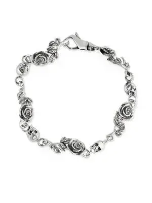 Emanuele Bicocchi Rose & Skull Bracelet - Silver