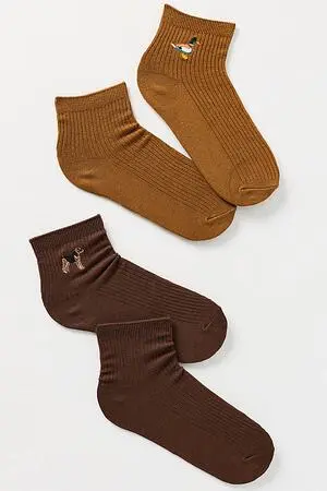 Anthropologie Trouser Icon Socks, Set Of 2 - Hunting Dog/duck