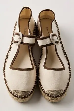 Free People Surfside 2.0 Mary Jane Espadrilles - Chocolate/ecru Combo