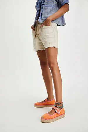 Free People Surfside 2.0 Mary Jane Espadrilles - Orange Crush