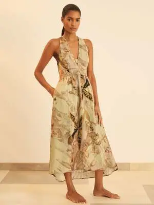 NEW YORK BOTANICAL GARDENS Anna | Nybg Linen Floral Midi Dress