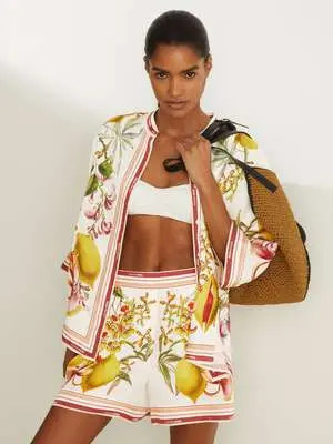NEW YORK BOTANICAL GARDENS Winona Floral-print Shorts - Ivory