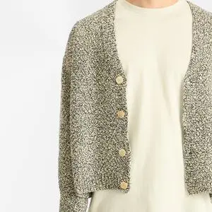Auralee Cotton Cashmere Cord Knit Cardigan