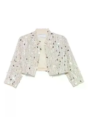 DE SANTIS Sequin-embellished Cropped Jacket