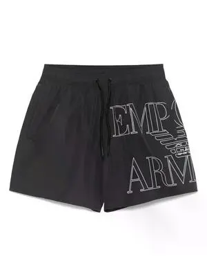 Emporio Armani Logo-print Swim Shorts - Black