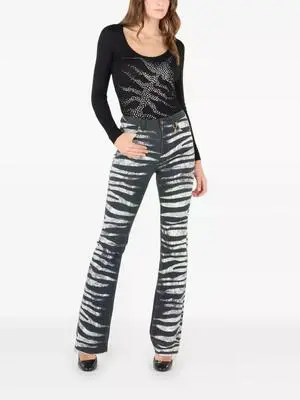 Roberto Cavalli Zebra-print Flared Jeans