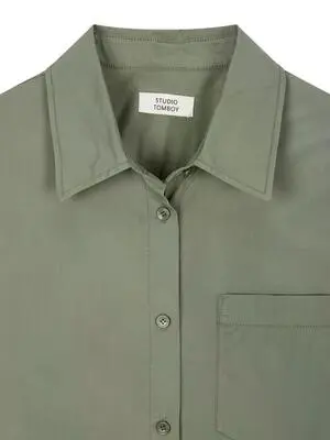 STUDIO TOMBOY Patch-pocket Shirtdress - Green