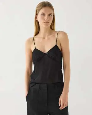 Veronica De Piante Martina Camisole In Wool & Lace - Black