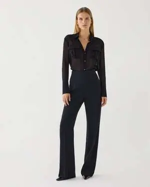 Veronica De Piante Naya Trouser In Stretch Viscose Crepe - Black