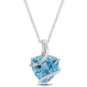 JULIANNA B. Gemstone Trilliant Necklace - Blue Topaz
