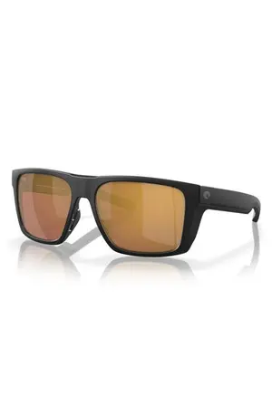 COSTA DEL MAR 57mm Polarized Square Sunglasses - Matte Black
