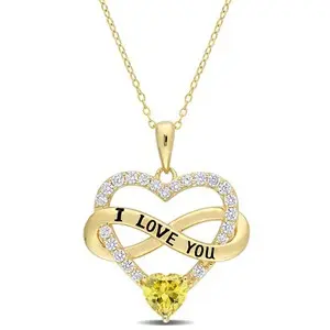 JULIANNA B. Infinity Heart Pendant Necklace - Yellow Cz