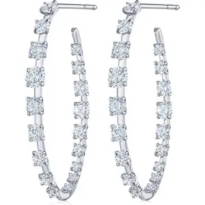 Kwiat Starry Night Diamond Hoop Earrings - White Gold