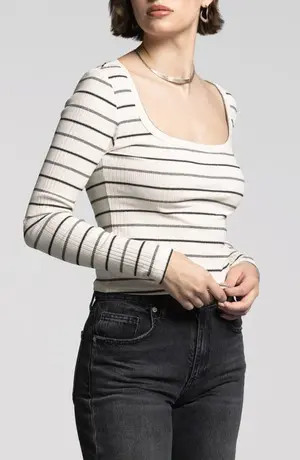 WEEKEND LOS ANGELES Renata Stripe Scoop Neck Top
