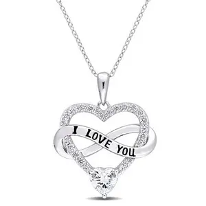 JULIANNA B. Cubic Zirconia Infinity Heart Necklace - Sterling Silver