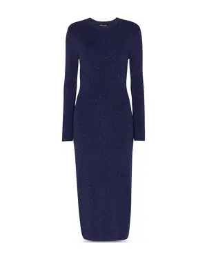 Whistles Annie Sparkle Knit Midi Dress - Navy