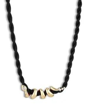 Adina Reyter Year Of The Snake Diamond Necklace - Black/gold