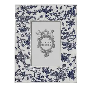 OLIVIA RIEGEL Blue & White Imperial Phoenix Frame, 4 X 6 - Silver