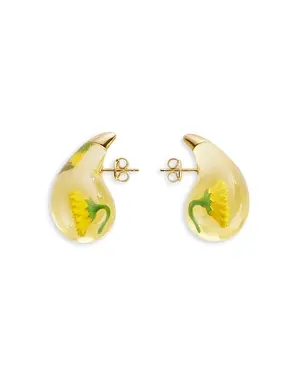 Bottega Veneta Small Sunflower Drop Earrings - Clear/yellow