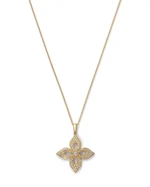 Bloomingdale'S Diamond Flower Pendant Necklace - Gold