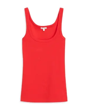 ALEX MILL Mckenna Slim Fit Ribbed Tank - Scarlet