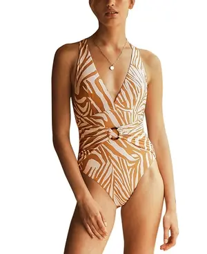AUR OCEA Notae Plunge One-piece Swimsuit With Ring