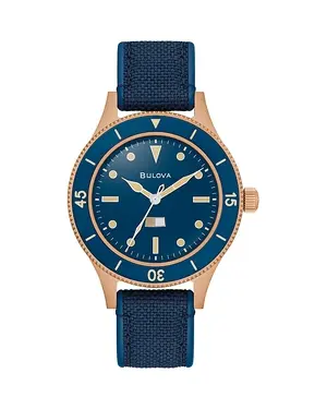 Bulova Mil-ships Bronze 41mm Watch - Blue/blue