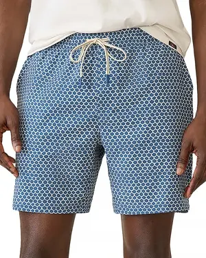 Faherty Brand Shorelite 7" Swim Trunks Fishscale